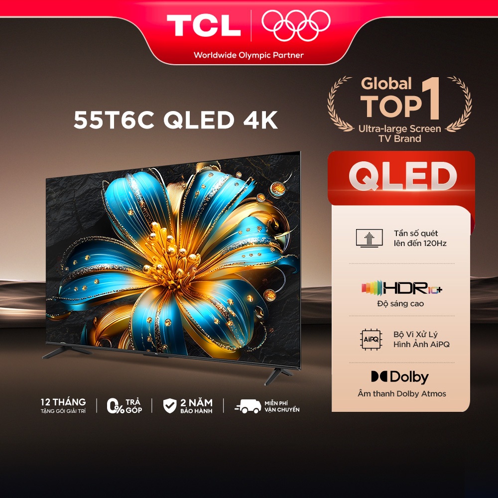 Google Tivi TCL QLED 4K UHD 120Hz - TV 55inch - 55T6C | Shopee Việt Nam