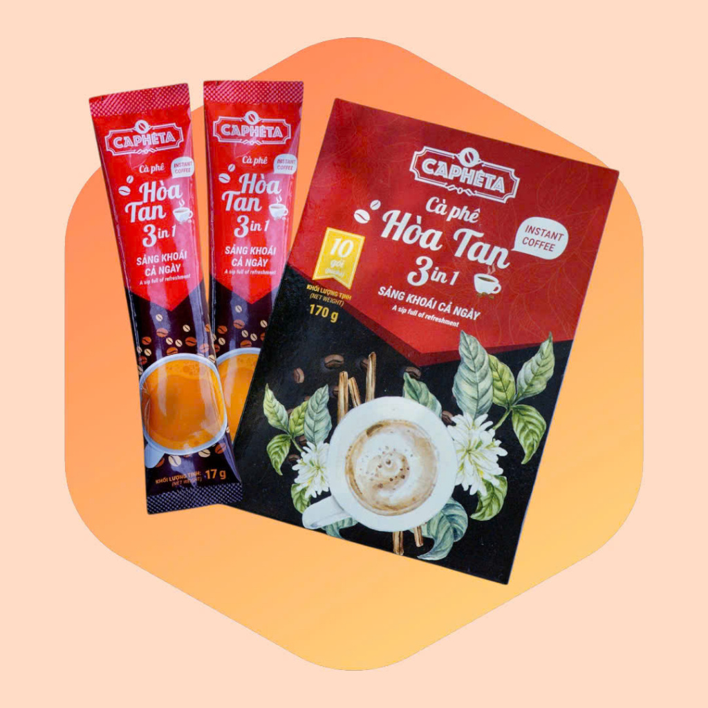 CAPHETA - Cà phê hòa tan 3in1 (Đỏ) 170g | Shopee Việt Nam