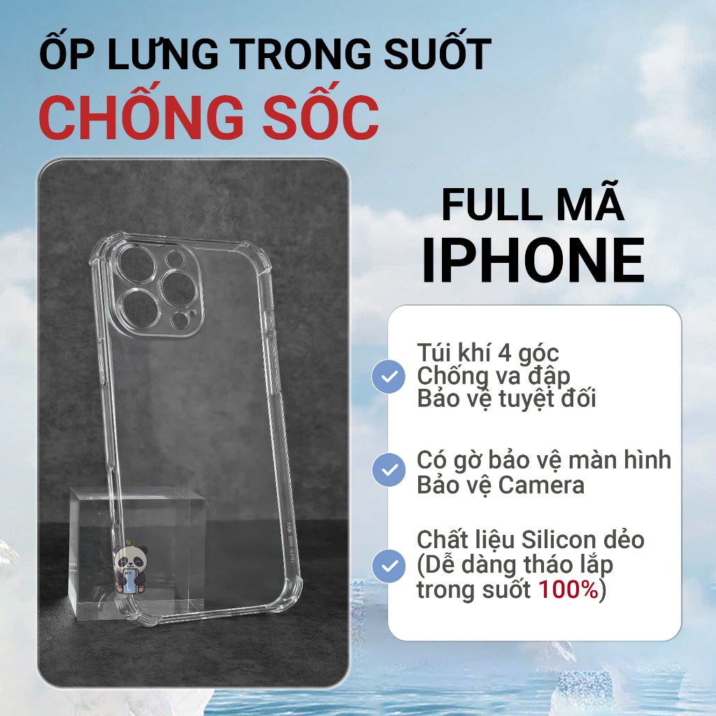 Ốp lưng iPhone 16/16e/15/14/13/12/11/X/XR/XS/8/7/6/6S Pro Max Plus viền ip SE 2020 PANCASE ...