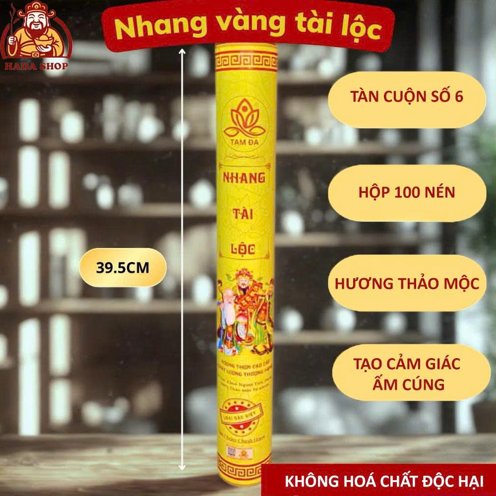 Nhang Hương Thần Tài Cuộn Tàn số 6 Vàng Ánh Kim Tài Lộc - Nhang Hương ...
