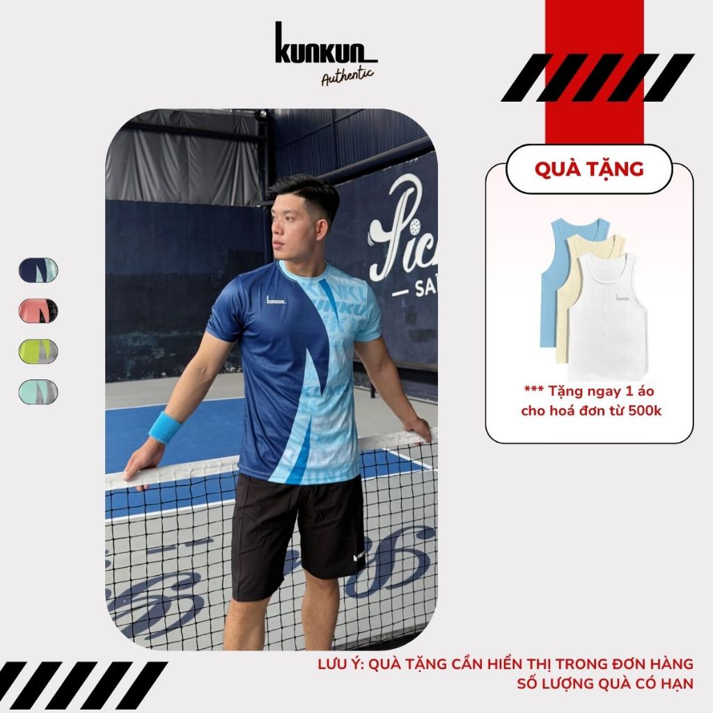 Áo thun thể thao cho tập gym, Pickleball, chạy bộ, cầu lông thấm hút mồ hôi tốt - KunKun- POA018 ...