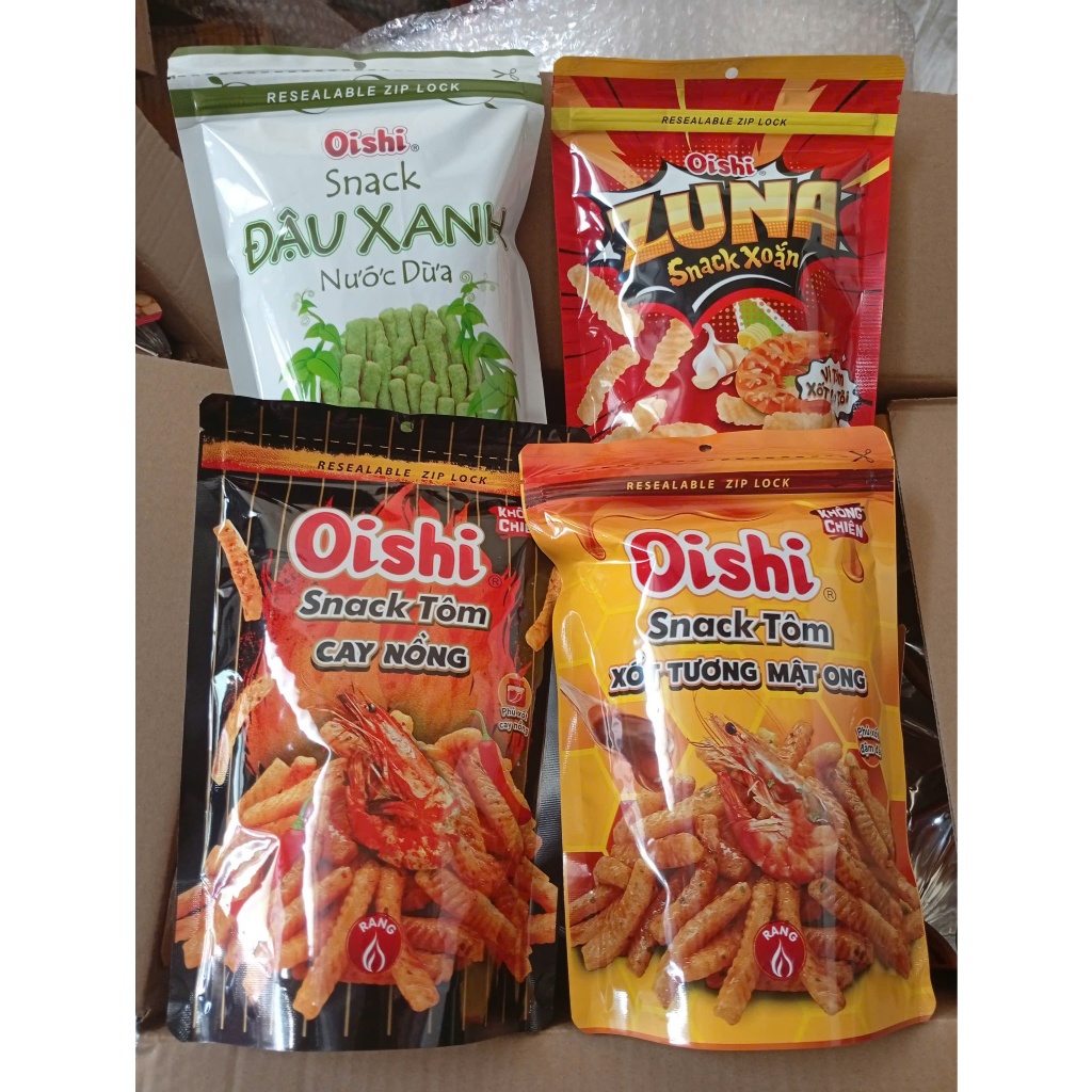 AMMY FOOD - Thùng 20 gói/ nửa thùng bim bim snack oishi 65g vị đậu xanh ...