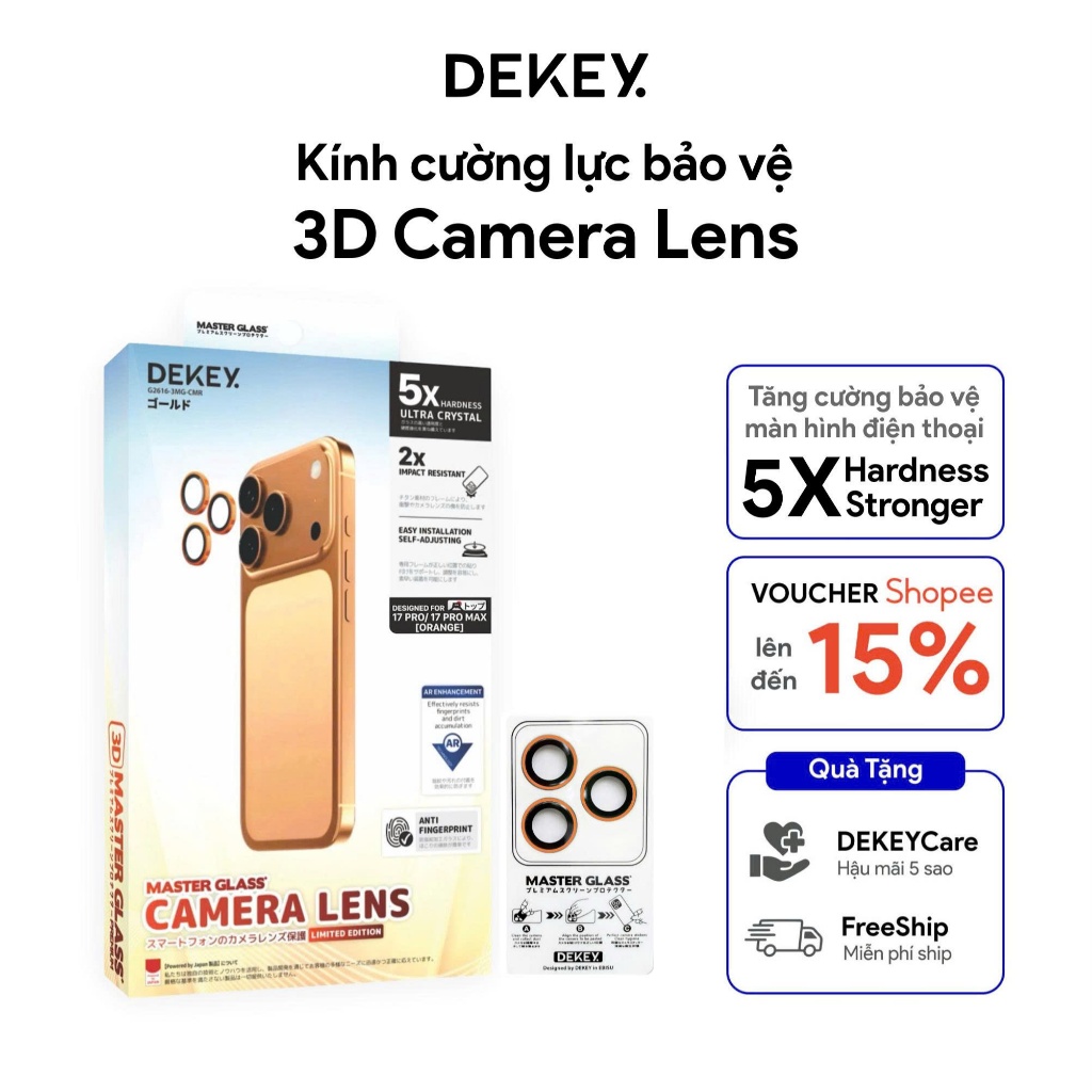 Kính DEKEY Master Glass Camera Lens Titanium – Bảo Vệ Full Viền, Chống ...