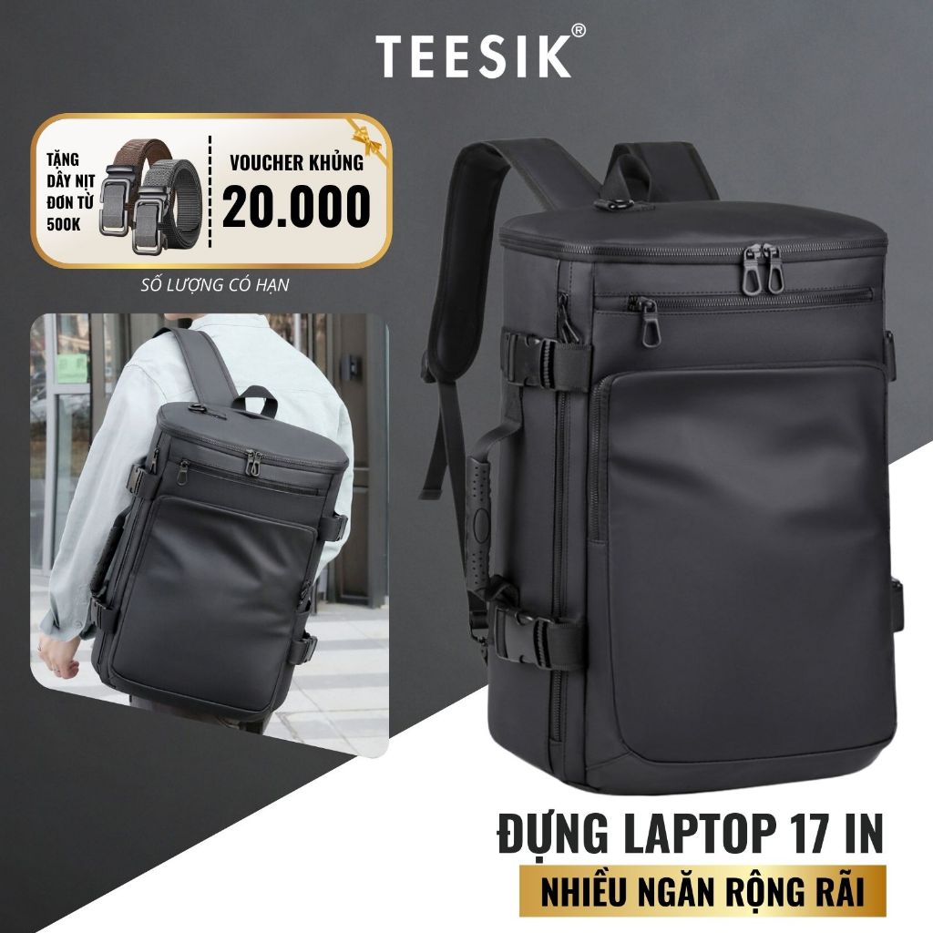 Balo nam TEE SIK Balo đi học chống nước đựng laptop 17 In khóa số rộng rãi màu đen BL14 | Shopee ...