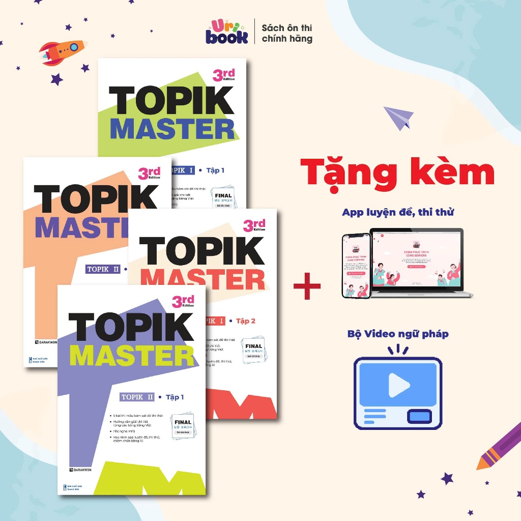 Sách TOPIK MASTER - Luyện đề TOPIK I + TOPIK II với Đề thi mẫu chuẩn ...