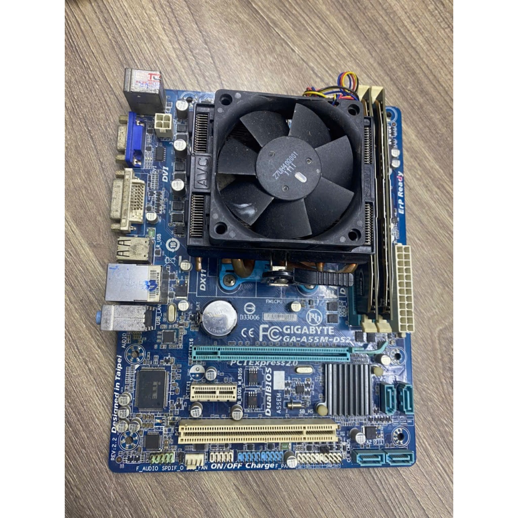 Combo Main Gigabyte GA-A55M-DS2 + CPU AMD FM1 + RAM DDR3 | Máy tính văn ...