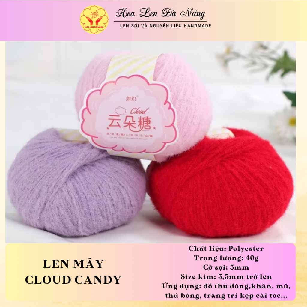Len mây Cloud Candy len lông siêu siêu mềm mịn, không gây ngứa | Shopee ...
