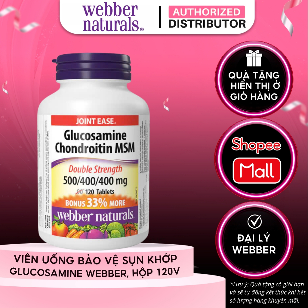 Viên Uống Hỗ Trợ Giảm Đau Khớp, Sụn Webber Naturals Glucosamine Chondroitin MSM 500/400/400 mg ...