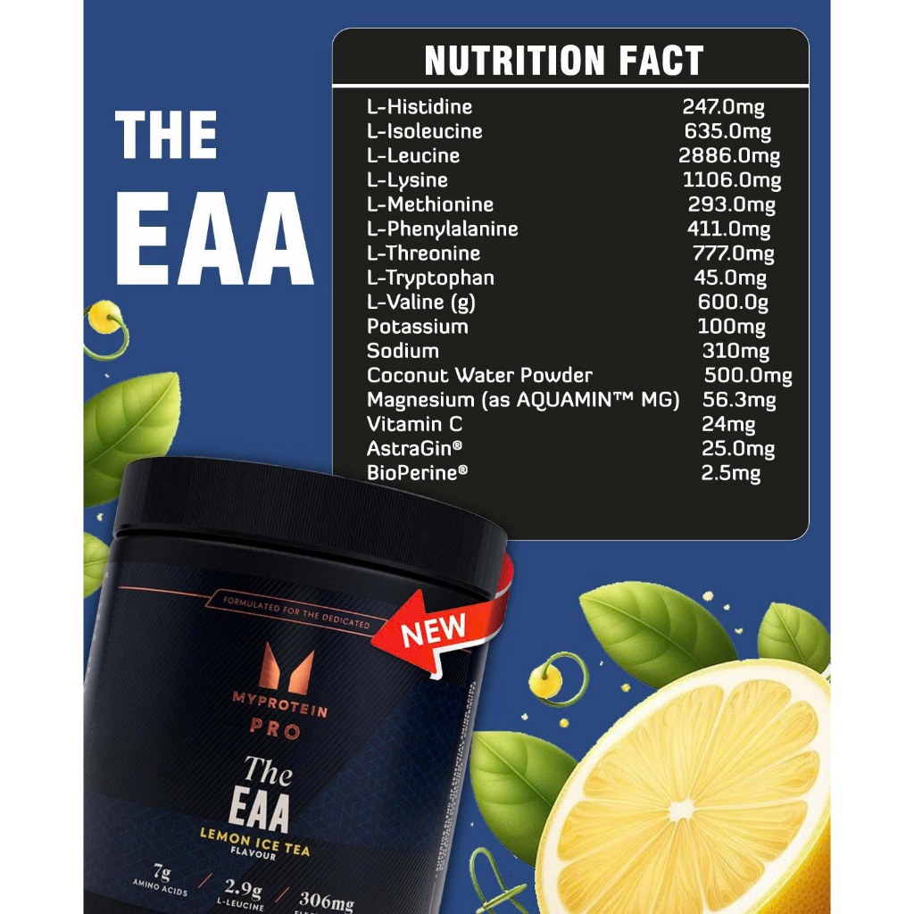 Myprotein - Thực phẩm bổ sung THE EAA (EAA + Điện Giải) - 30 lần dùng ...