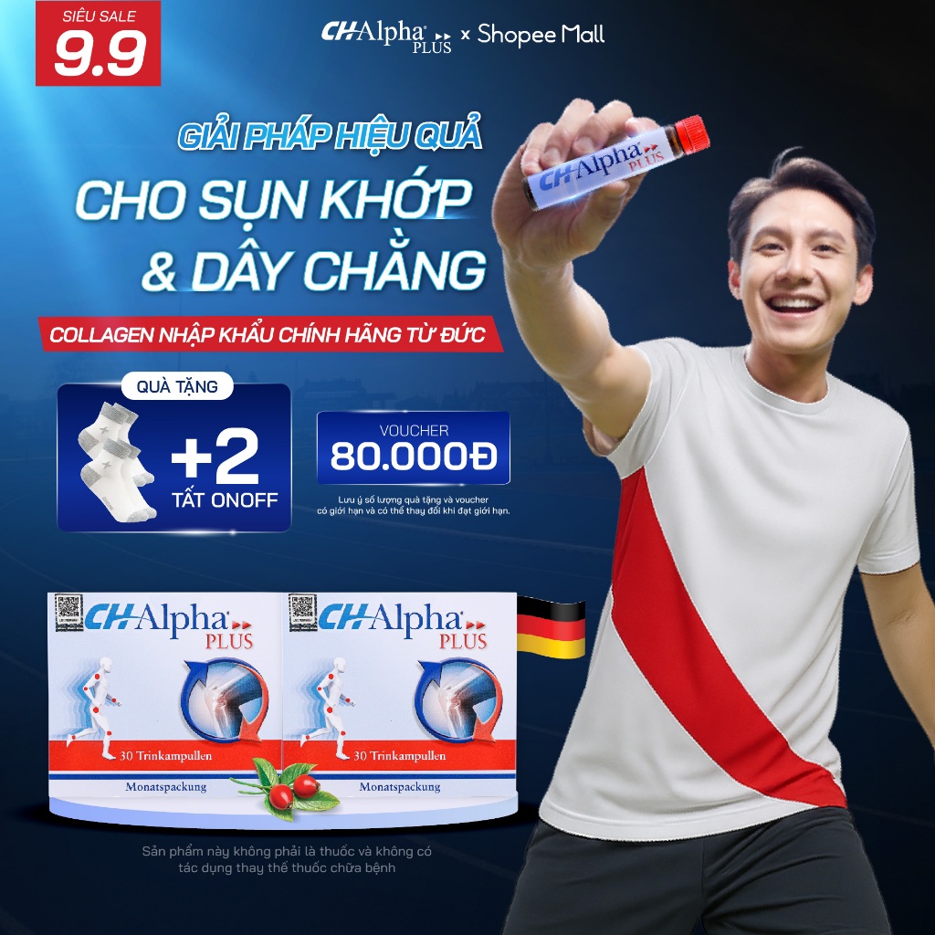 Set 2 Hộp Collagen sụn khớp CH-Alpha PLUS dạng nước cung cấp dinh dưỡng, hỗ trợ tái tạo sụn ...