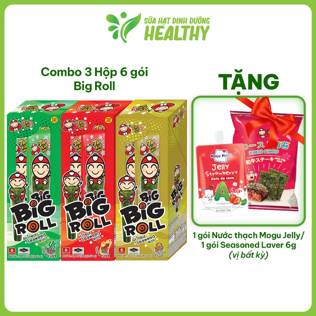 [MUA 3 HỘP TẶNG 1 GÓI RONG BIỂN 6G DATE] Rong Biển TaoKaeNoi BIG ROLL ...