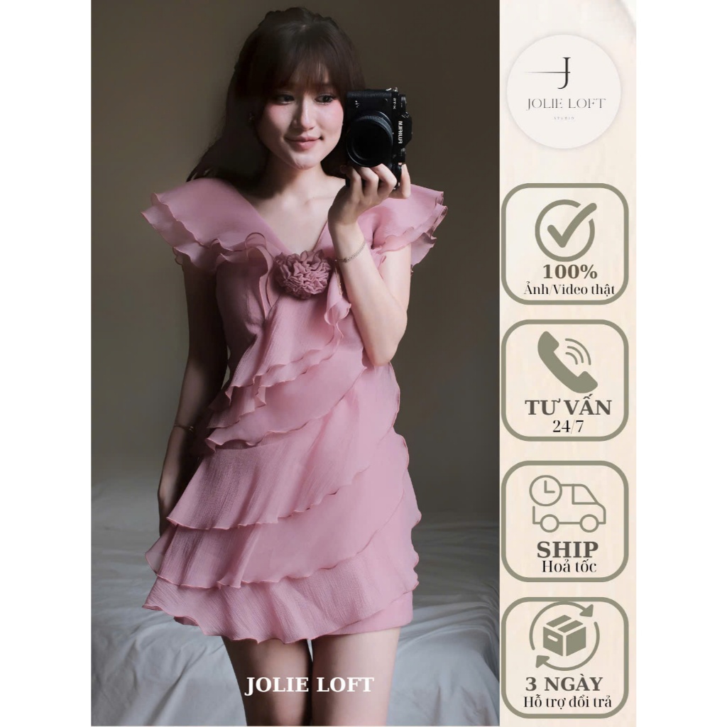 Váy nữ đi chơi dự tiệc du lịch thiết kế Bloom Dress JOLIE LOFT, đầm ...