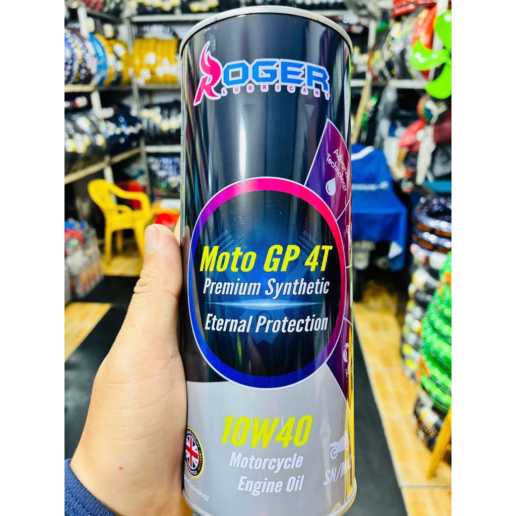 Dầu nhớt nhập khẩu dành cho xe số và côn tay Roger Moto GP 4T 10w40 ...