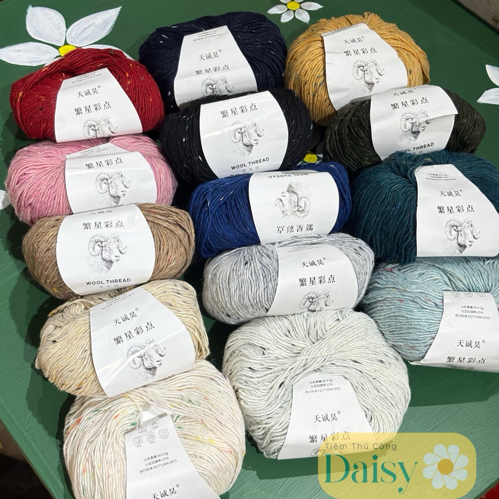 Len Wool Hoa - Len Phẩy Hoa Đan Móc Áo Váy Nón Khăn 50g | Shopee Việt Nam