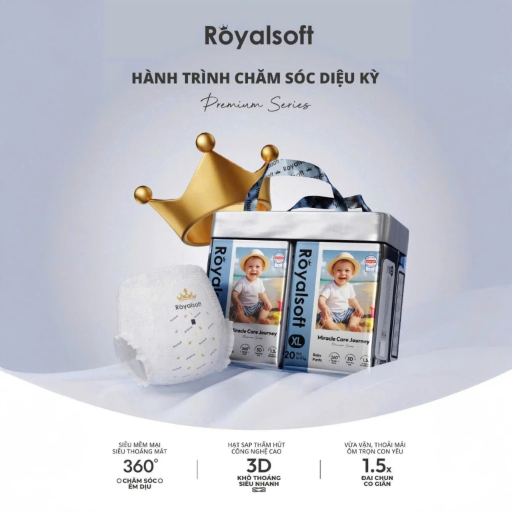 [SIÊU QUÀ] Bỉm Royal Soft Chính Hãng – Tã Bỉm Cao Cấp Siêu Mỏng, Thấm Hút Nhanh, Khô Thoáng ...
