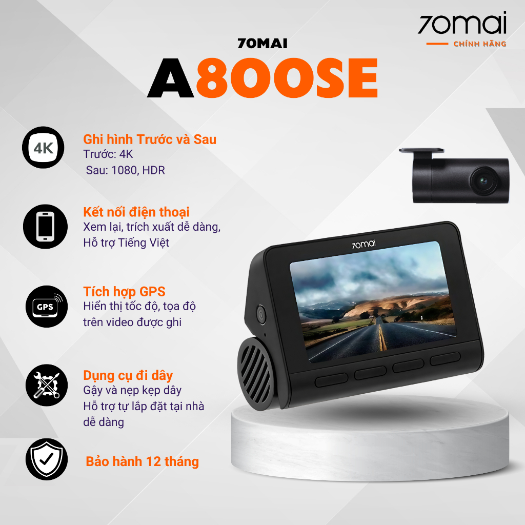 Camera hành trình 70mai A800SE ghi hình 4K HDR [Dụng Cụ Lắp Đặt] - Bản ...