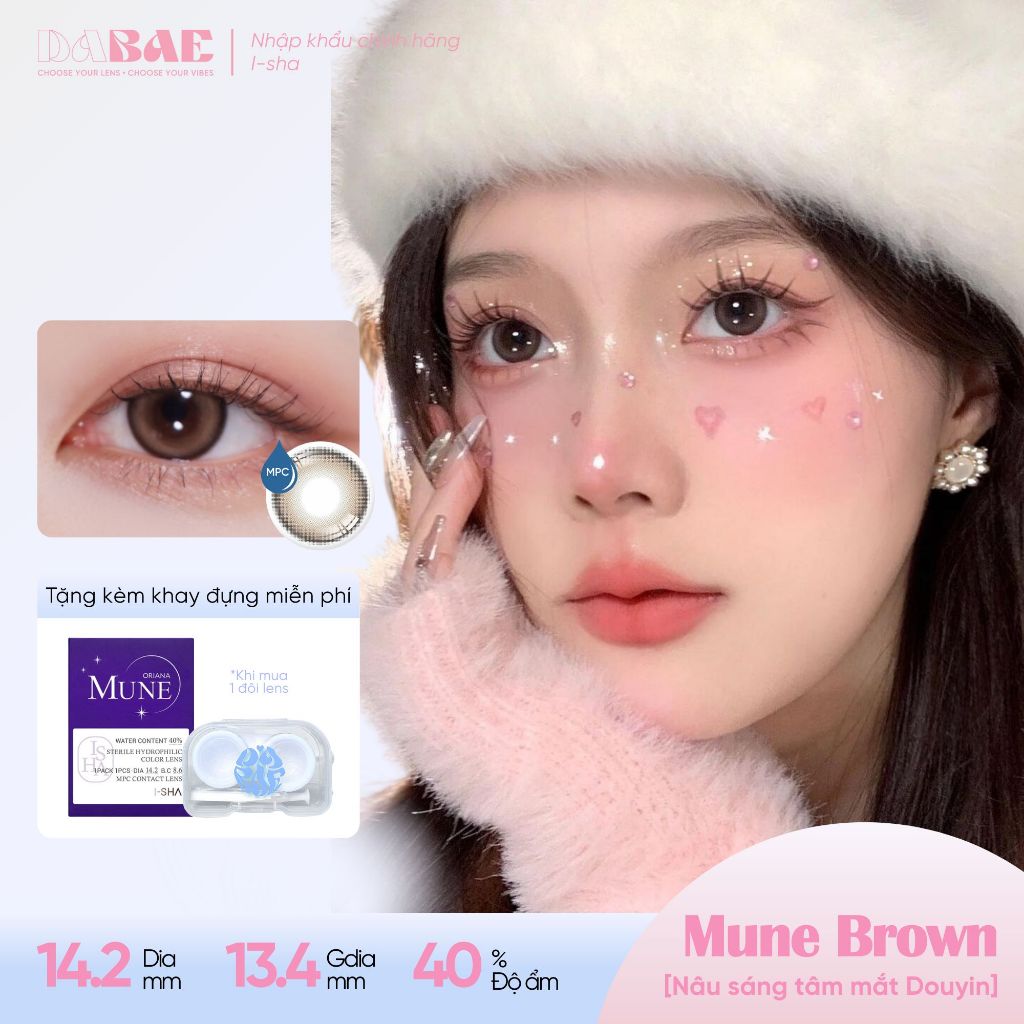 Kính áp tròng DABAE lens màu nâu tự nhiên 6 tháng DIA 14.2mm có độ cận 0-8 Mune Brown | Shopee ...