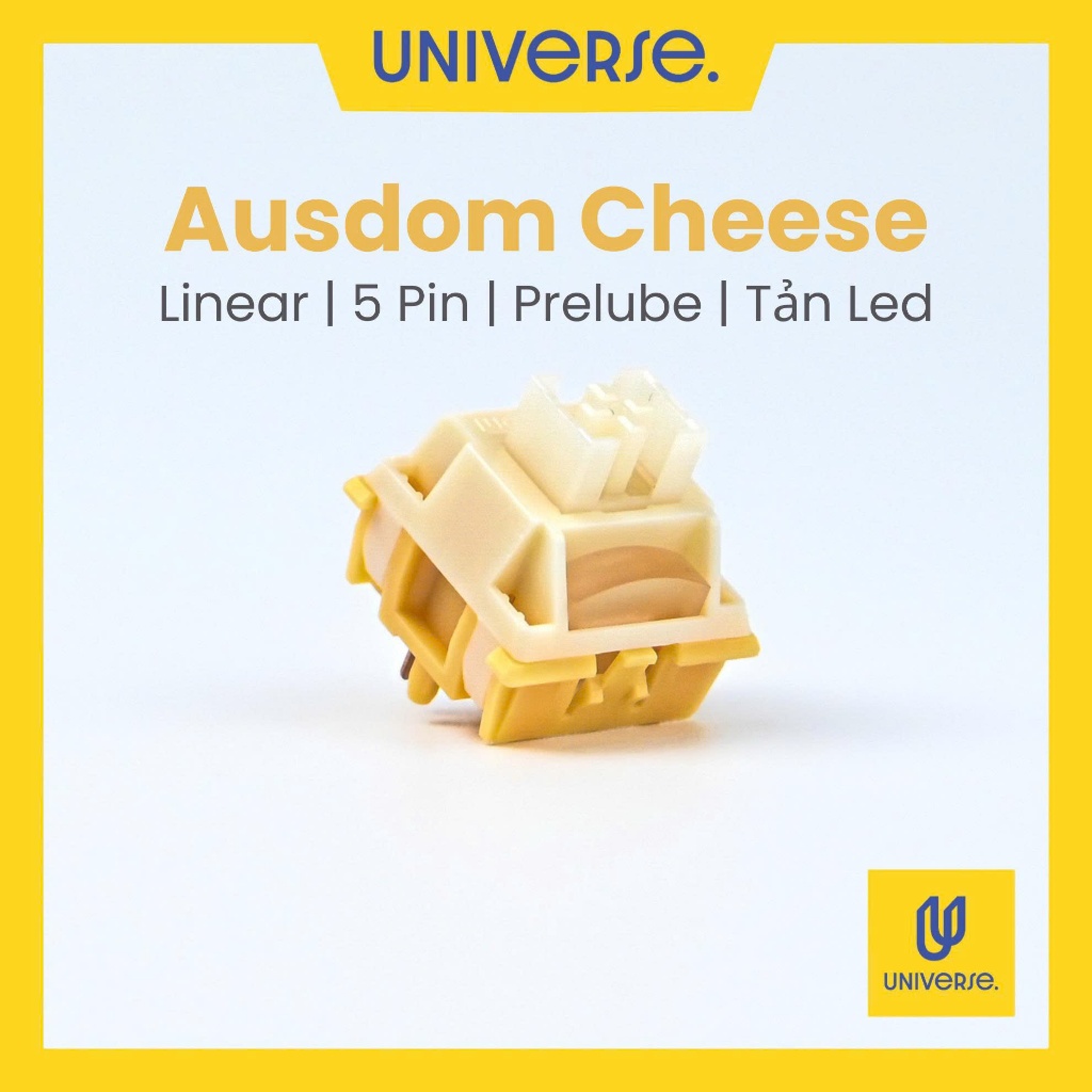 10 Switch Ausdom Cheese Prelube Box Stem 5 Pin 45g Switch Linear Có Tản ...