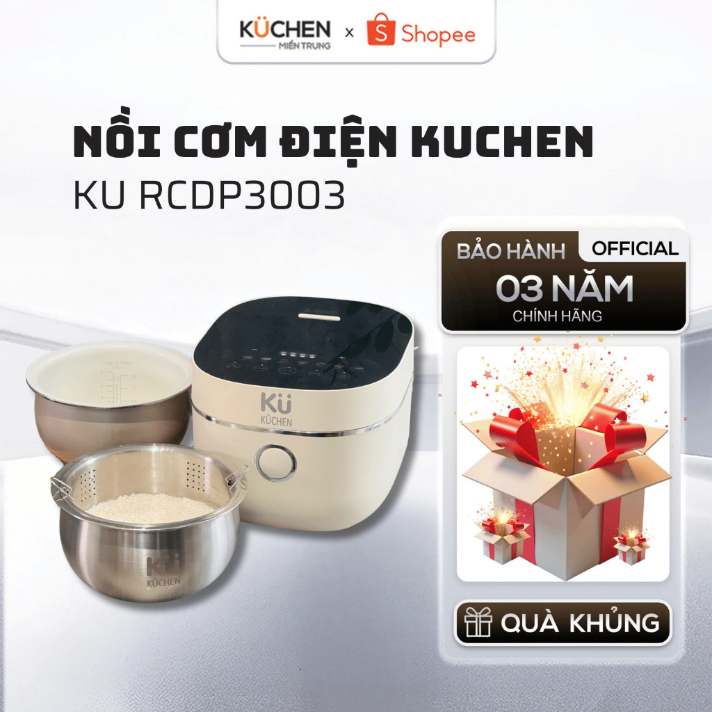 (CHÍNH HÃNG) Nồi cơm điện thông minh KUCHEN KU RCDP3003 – 2 Lòng nồi ...