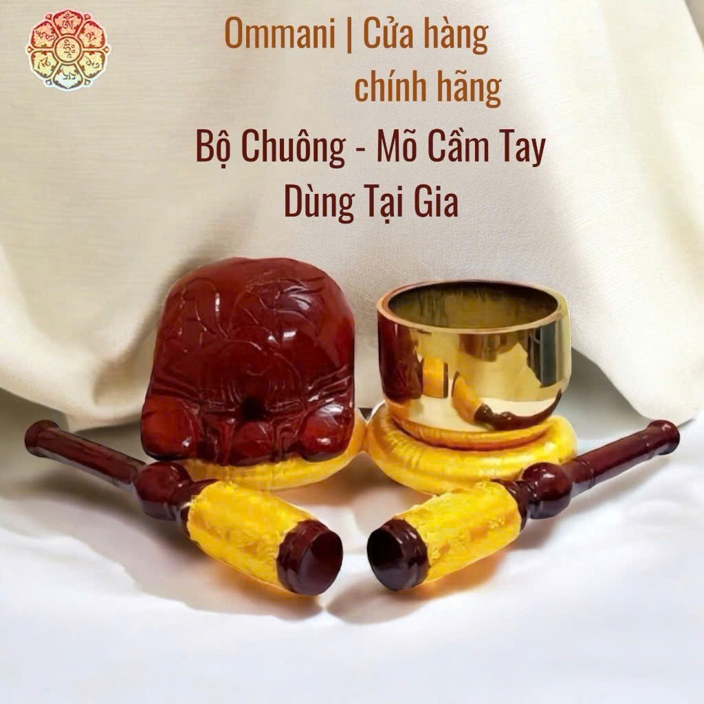 Bộ Chuông Mõ Cầm Tay, Chuông Mõ Tụng Kinh Nhỏ 10cm Dùng Tại Gia ...