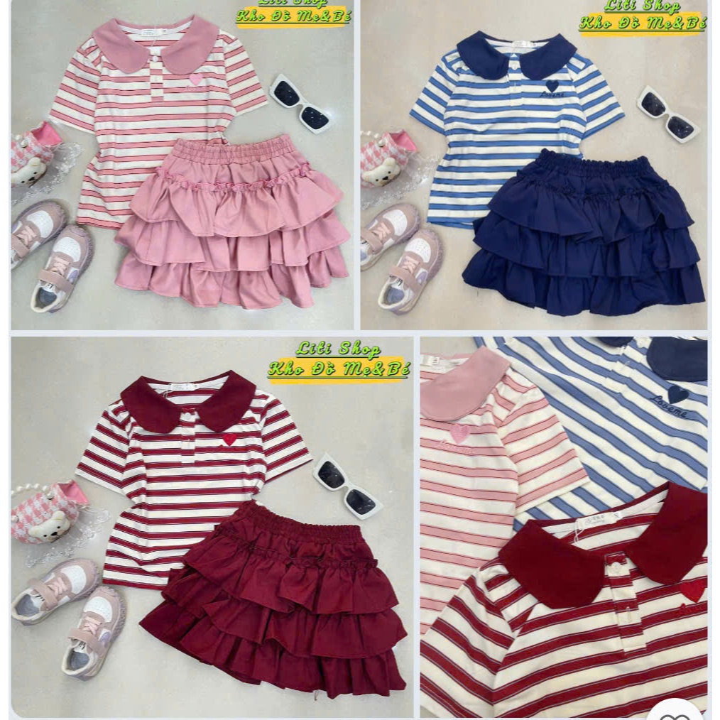 SET VÁY TẦNG BEO_VAY BÉ ĐI CHƠI_VÁY ĐI TIỆC_SET VÁY ĐỒNG PHỤC_CHO BÉ ...