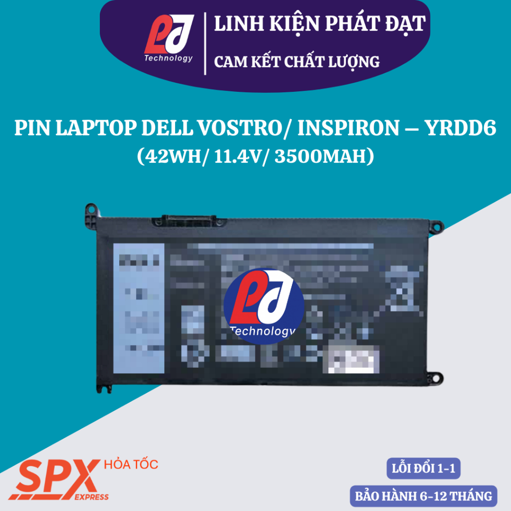 Pin Laptop Dell Vostro/ Inspiron – YRDD6 (Loại Thường) (42Wh/ 11.4V ...