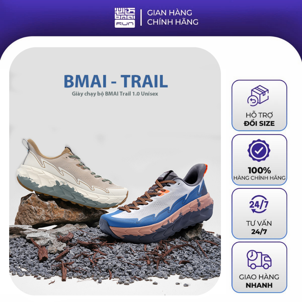 Giày Chạy Bộ BMAI Trail 1.0 Unisex XRPK222 – Chinh Phục Mọi Địa Hình ...
