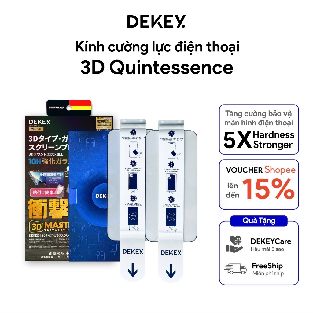 [17Pro/17Promax Mới] Bộ 2 Kính Cường Lực DEKEY Master Glass 3D ...