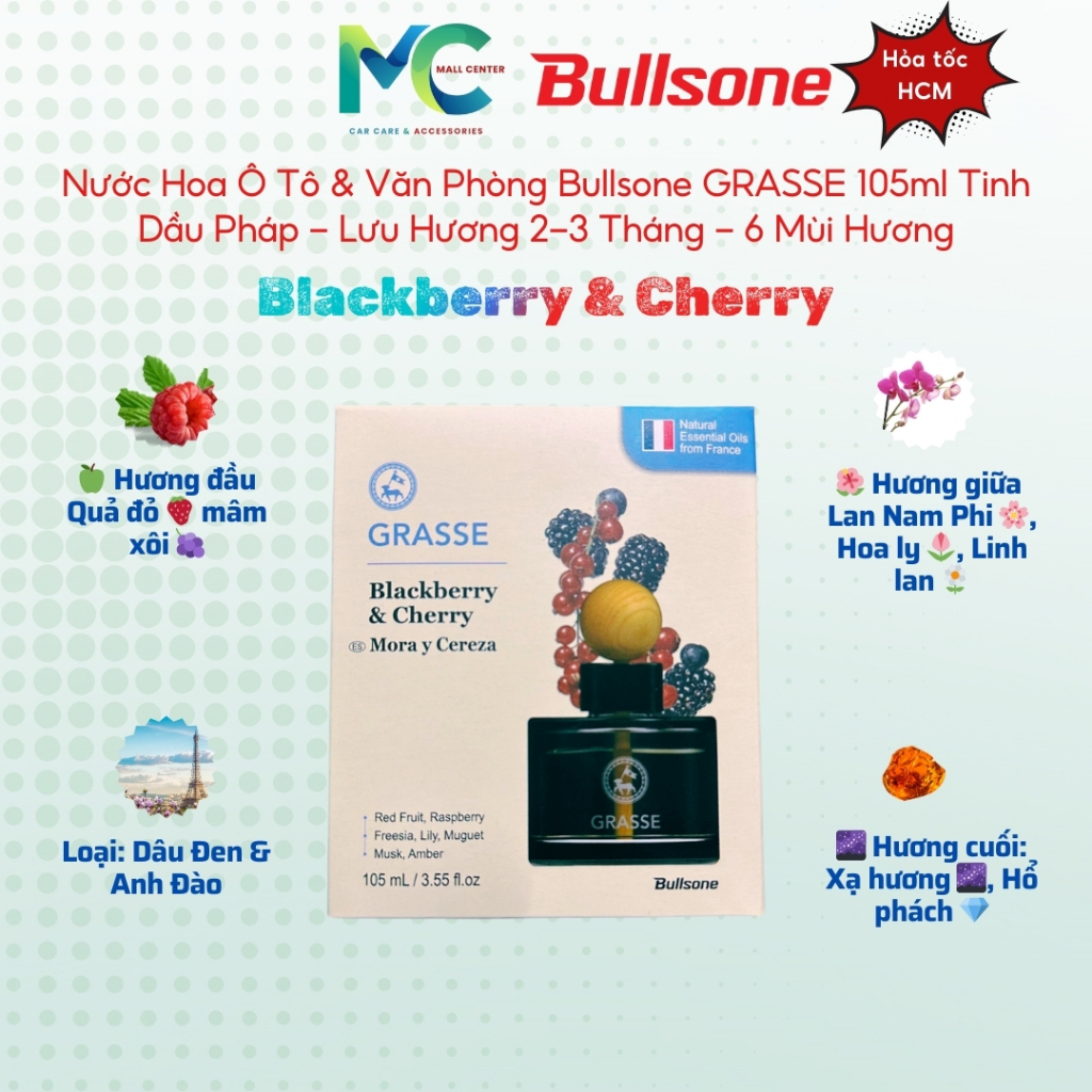 Nước hoa Ô tô Cao Cấp Grasse Nhập Khẩu Hàn Quốc 105ml - 8 mùi hương đa ...