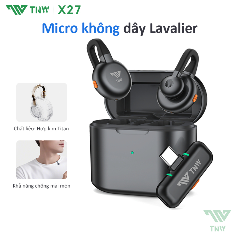 TNW X27 Mic thu âm không dây cài áo lọc tiếng ồn Micro không dây Mic ...