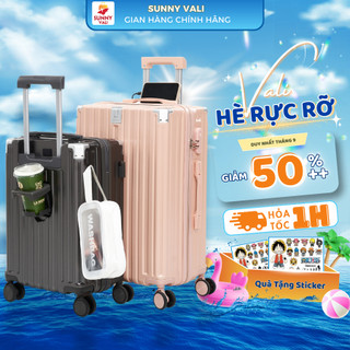 Vali du lịch SUNNY-SV15 size 20/24 chất liệu nhựa ABS+PC bo 4 góc kim ...