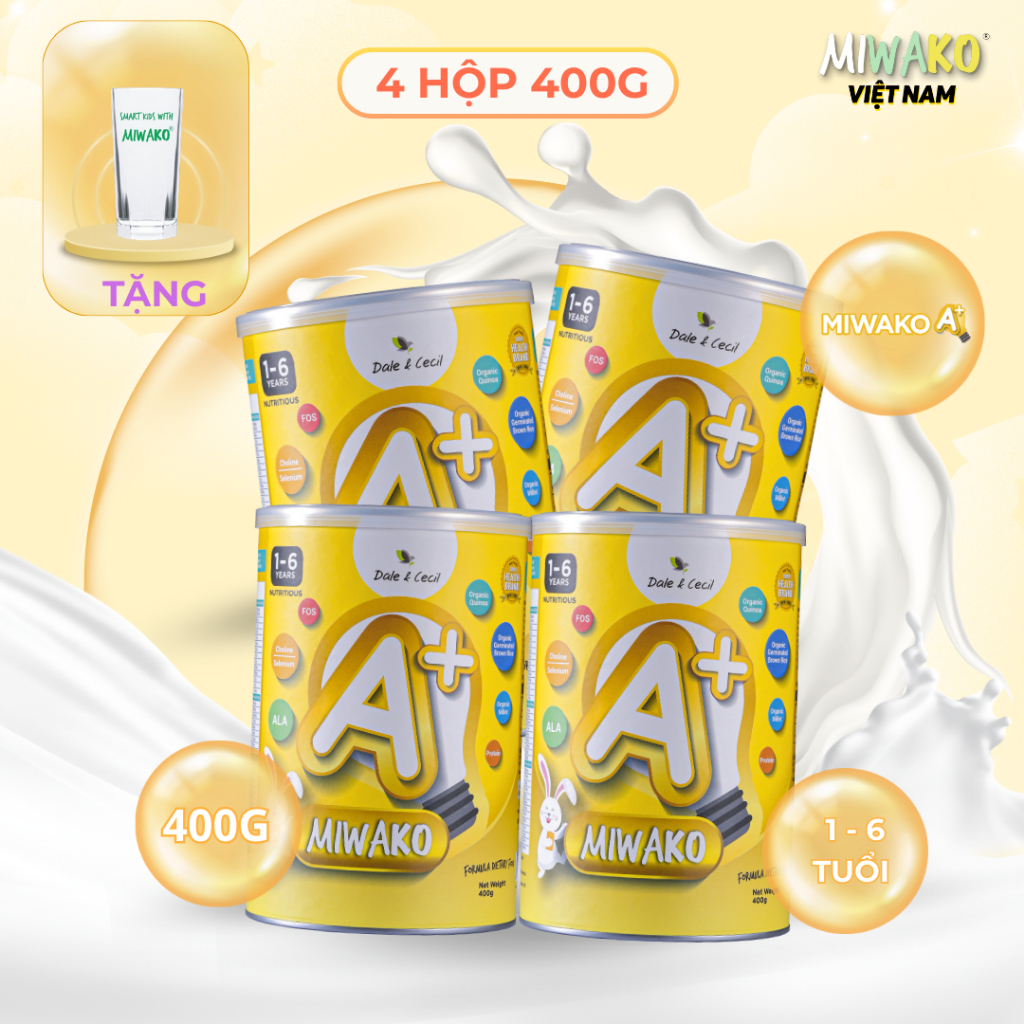 Sữa Dinh Dưỡng Công Thức Hạt Thực Vật Hữu Cơ Miwako Vị Vani A+ 400g x 4 hộp - Miwako Việt Nam ...