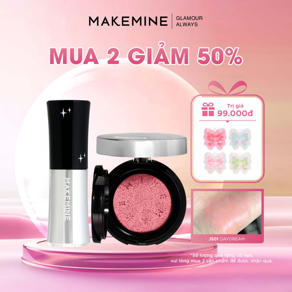 Má hồng MAKEMINE Jelly Serum Blush dạng cushion dạng kem tự nhiên lâu ...