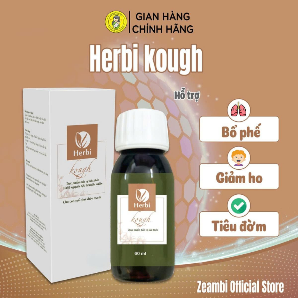 Zeambi Herbi Kough - siro ho cho bé (60ml) | Shopee Việt Nam