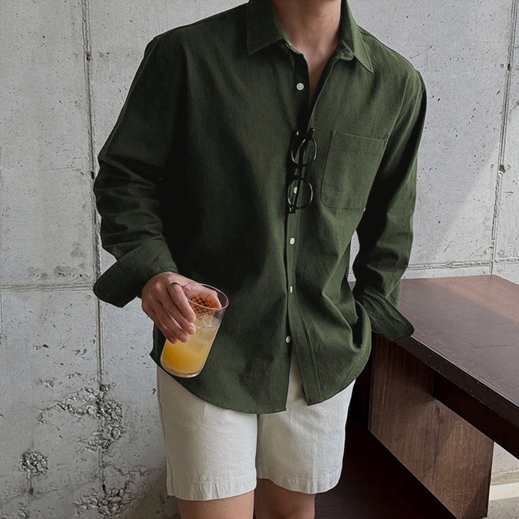 Áo sơ mi nam dài tay FOENIX, Vải linen cotton đũi xuất xịn, thoáng mát ...