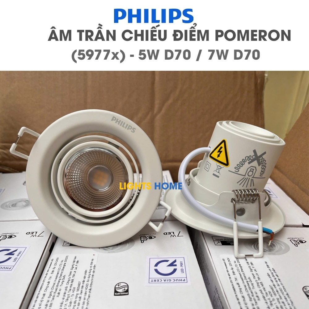 Đèn LED Âm trần chiếu điểm PHILIPS Pomeron 5977x - Thay đổi góc chiếu ...