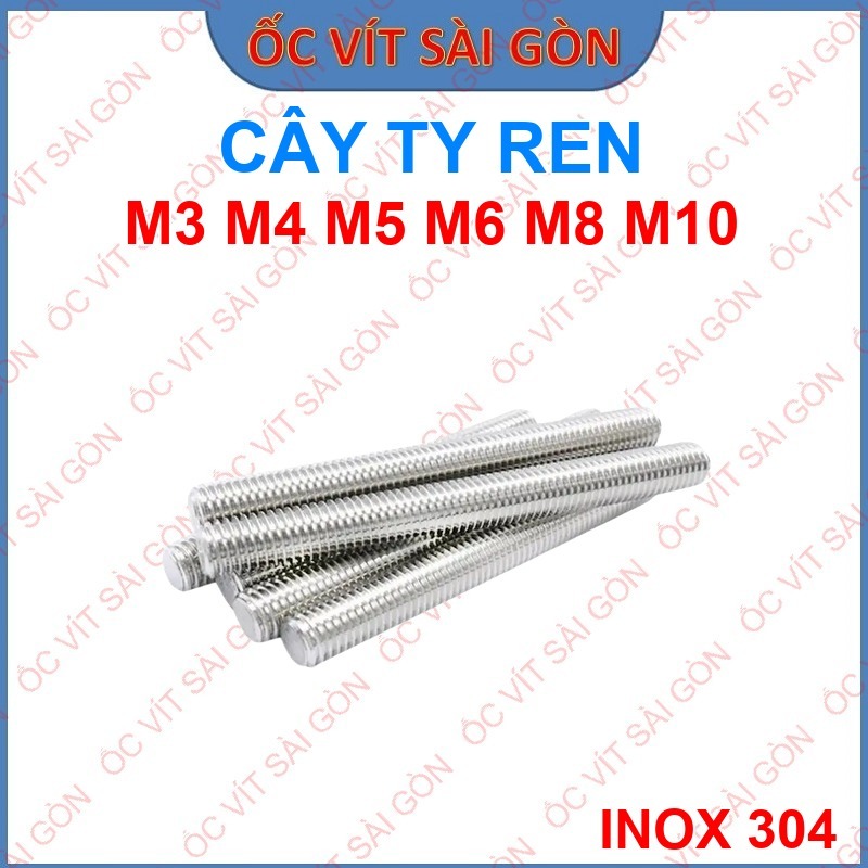 Thanh Ren Inox 304 - Ty Ren Treo M3 M4 M5 M6 M8 M10 - Guzong Inox Chống ...