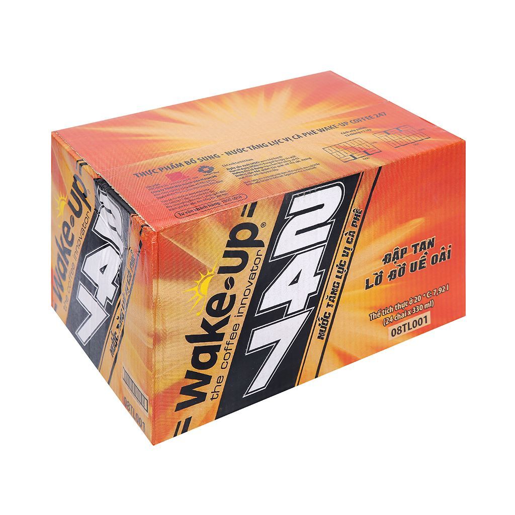 Thùng 24 chai Nước tăng lực vị cà phê Wake up 247 chai 330ml | Shopee ...