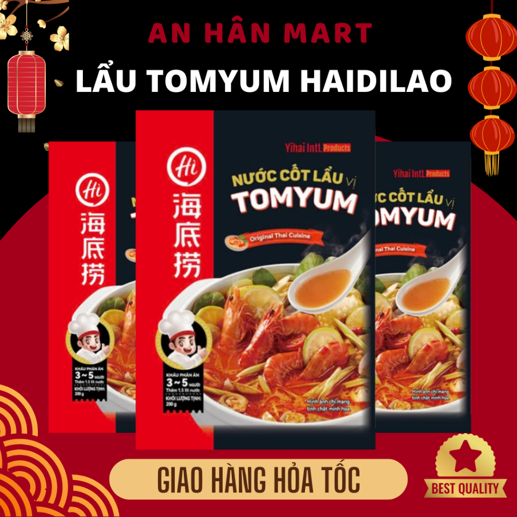 Nước cốt lẩu Tomyum Haidilao, cốt lẩu thái chua cay trung quốc chính hãng gói 200g | Shopee Việt Nam