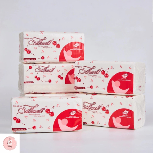 [Silkwell] Khăn giấy ăn rút lụa cao cấp Silkwell 280 tờ 2 lớp Cherry đỏ ...