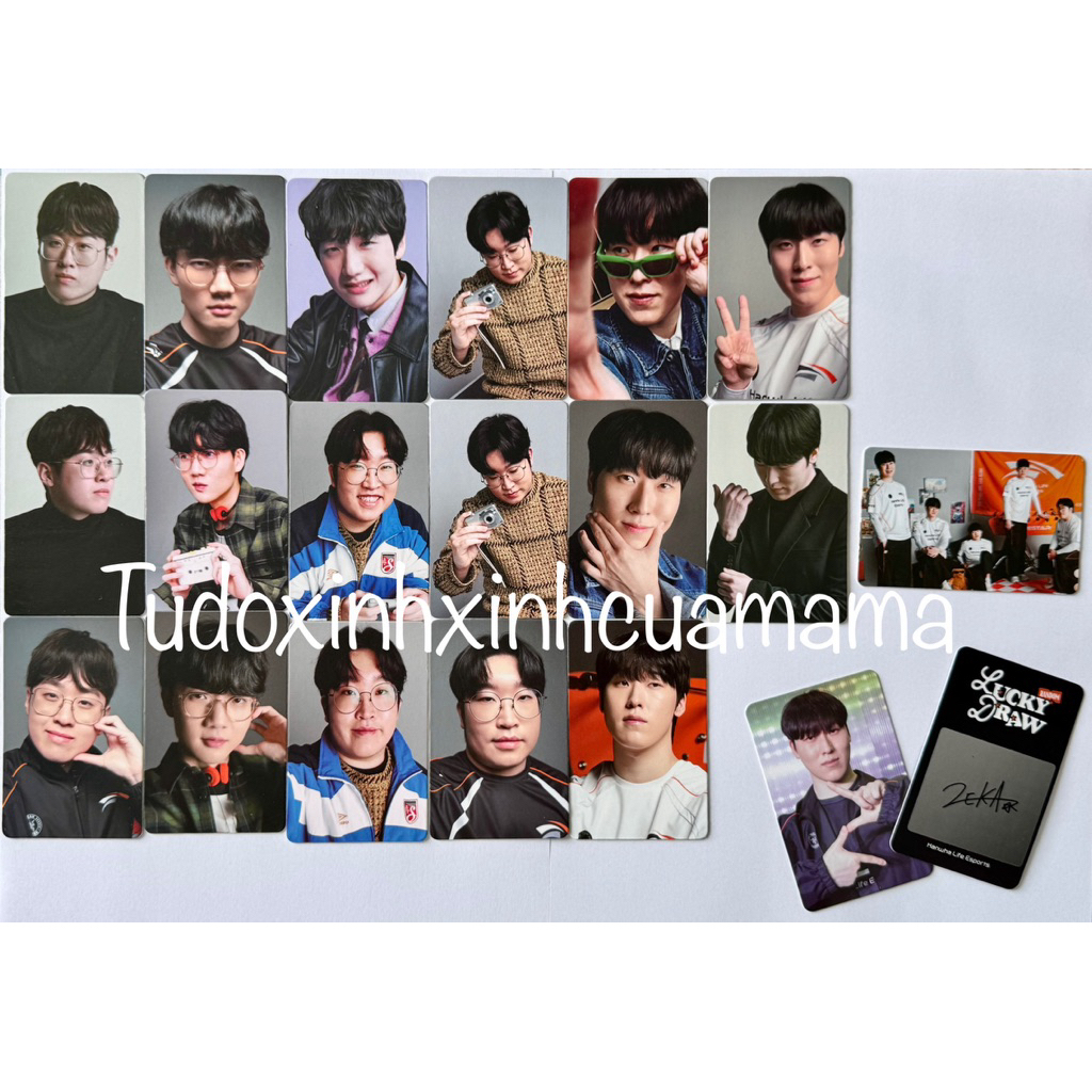(chính hãng) Card Lucky Draw HLE LCK Zeus, Peanut, Viper, Delight, Zeka ...