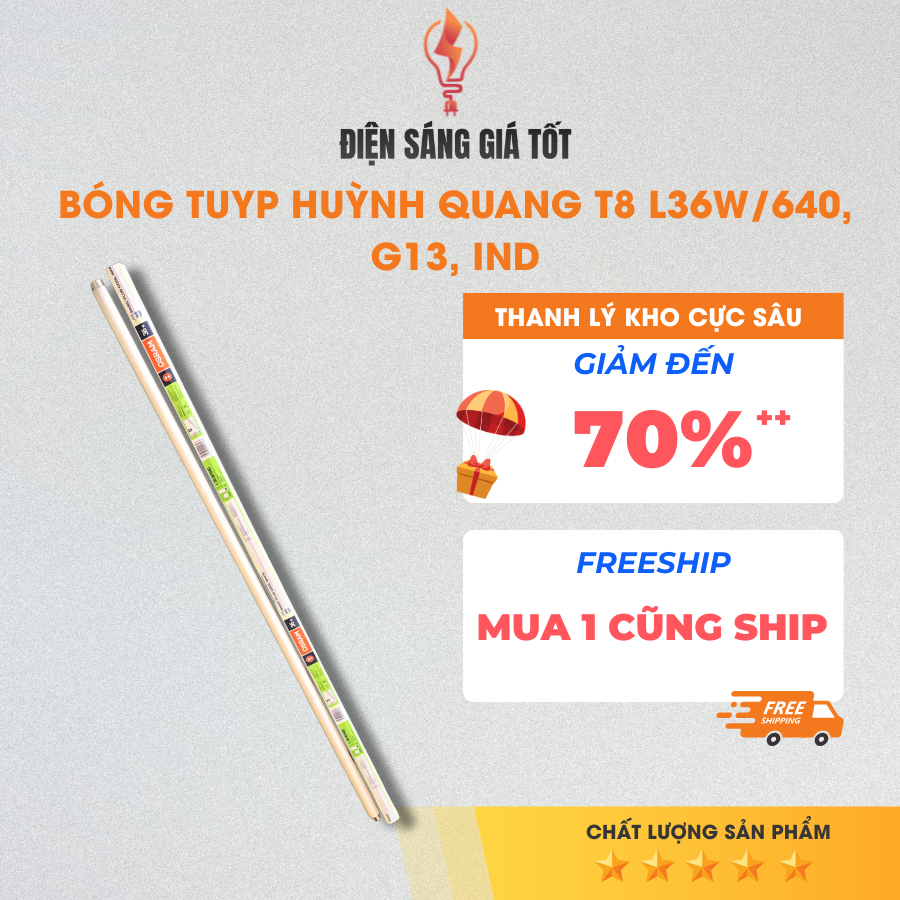 Bóng Tuýp Huỳnh Quang T8 L36W/640 G13 IND Đèn Tuýp 1m2 Siêu Sáng Ánh ...