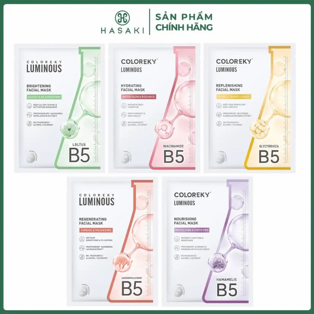 Combo Hộp Mặt Nạ Giấy COLORKEY LUMINOUS Vitamin B5 Cấp Ẩm Cho Da Mịn ...