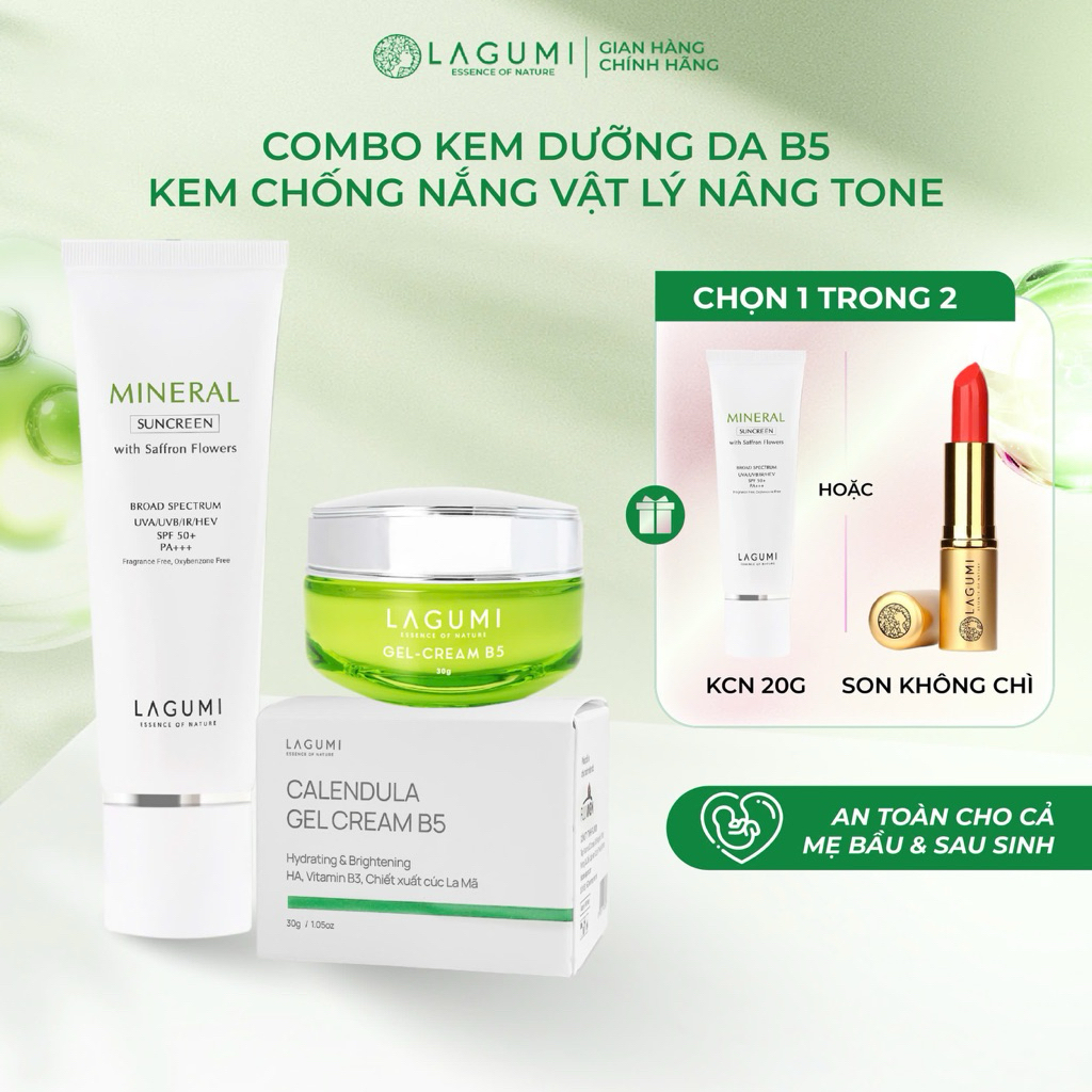Kem chống nắng vật lý nâng tone Lagumi 50gr và Kem dưỡng lagumi 30gr ...