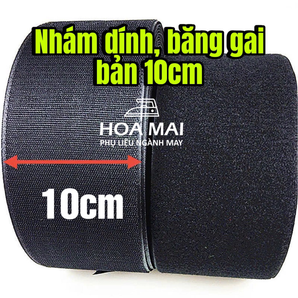 [Bản to 10cm]Băng Nhám Dính Bản 10cm, Nhám Gai 2 Mặt, Velcro dán, Strap ...