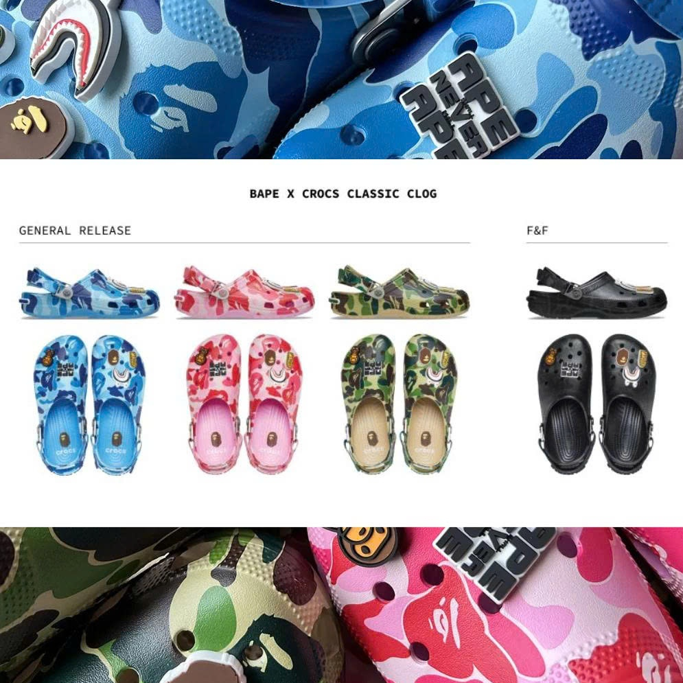 Dép Bape_Crocs Classic Clog ABC Camo Đủ Màu Cực Chất Dành Cho Nam Nữ ...