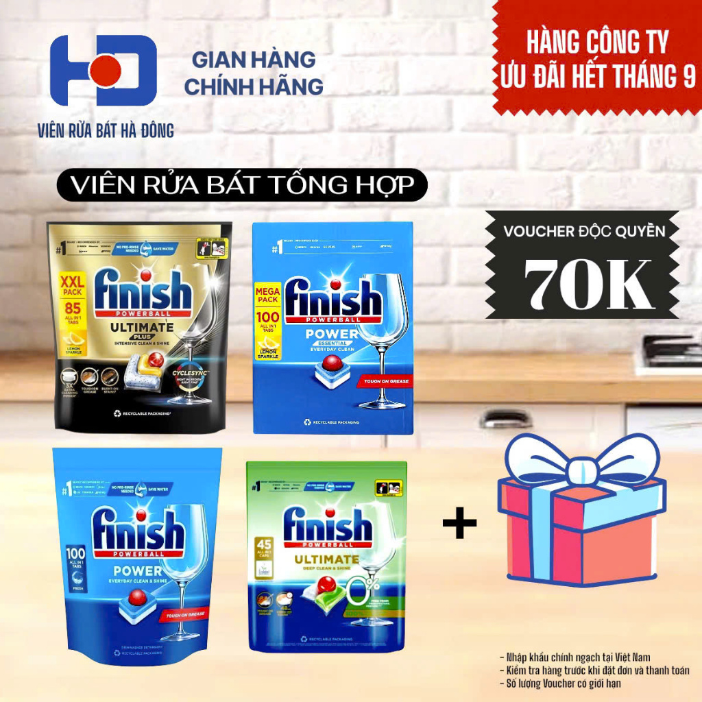 [NHẬP MÃ GIẢM 50K,70K]COMBO Viên rửa chén bát tổng hợp Finish Power ...