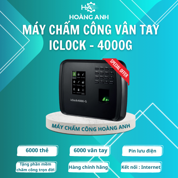 Máy Chấm Công Vân Tay Iclock 4000G - Hàng Chính Hãng - 3000 Vân Tay+ ...