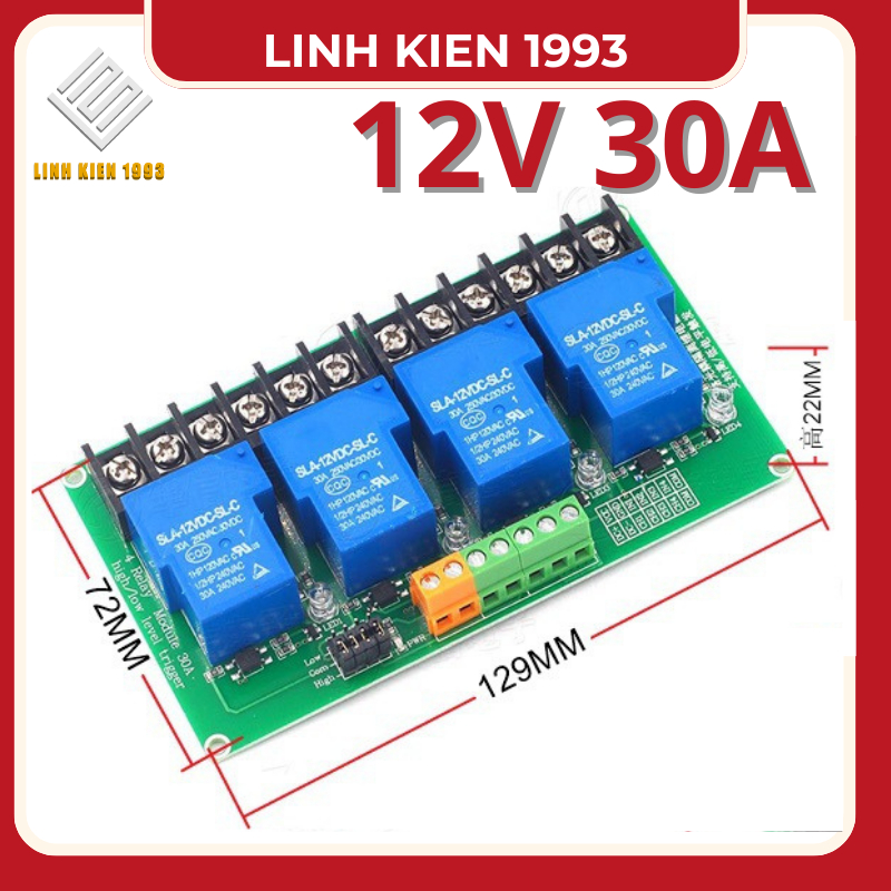 Mạch Relay 4 Kênh 12V 30A Có Opto Cách Ly – Module Relay Công Suất Cao ...
