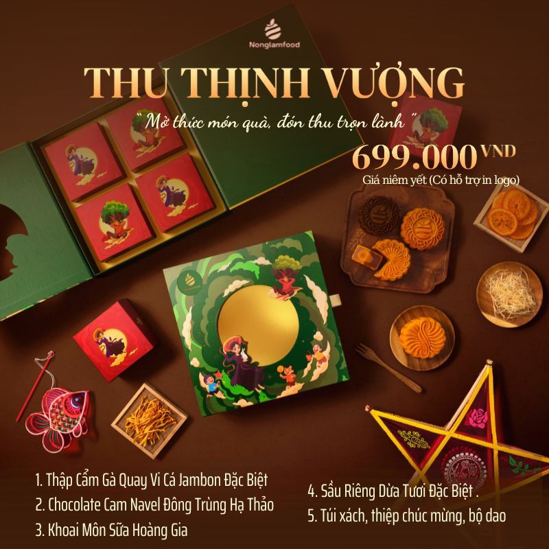 [TẶNG 1 QUÀ] Set bánh trung thu ăn kiêng, ít ngọt Thu Thịnh Vượng ...